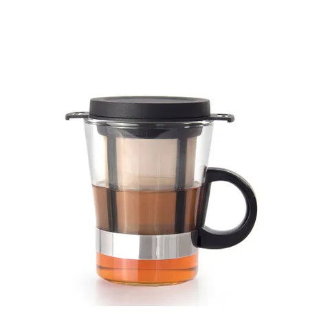 Finum Tea Glass System 200ml Black – Espressomerchants.co.nz